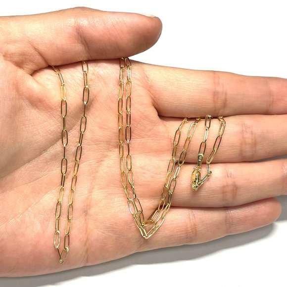 Jewelry | Paper Clip Gold Chain In Solid 1k Yellow Gold 20 Long | Poshmark